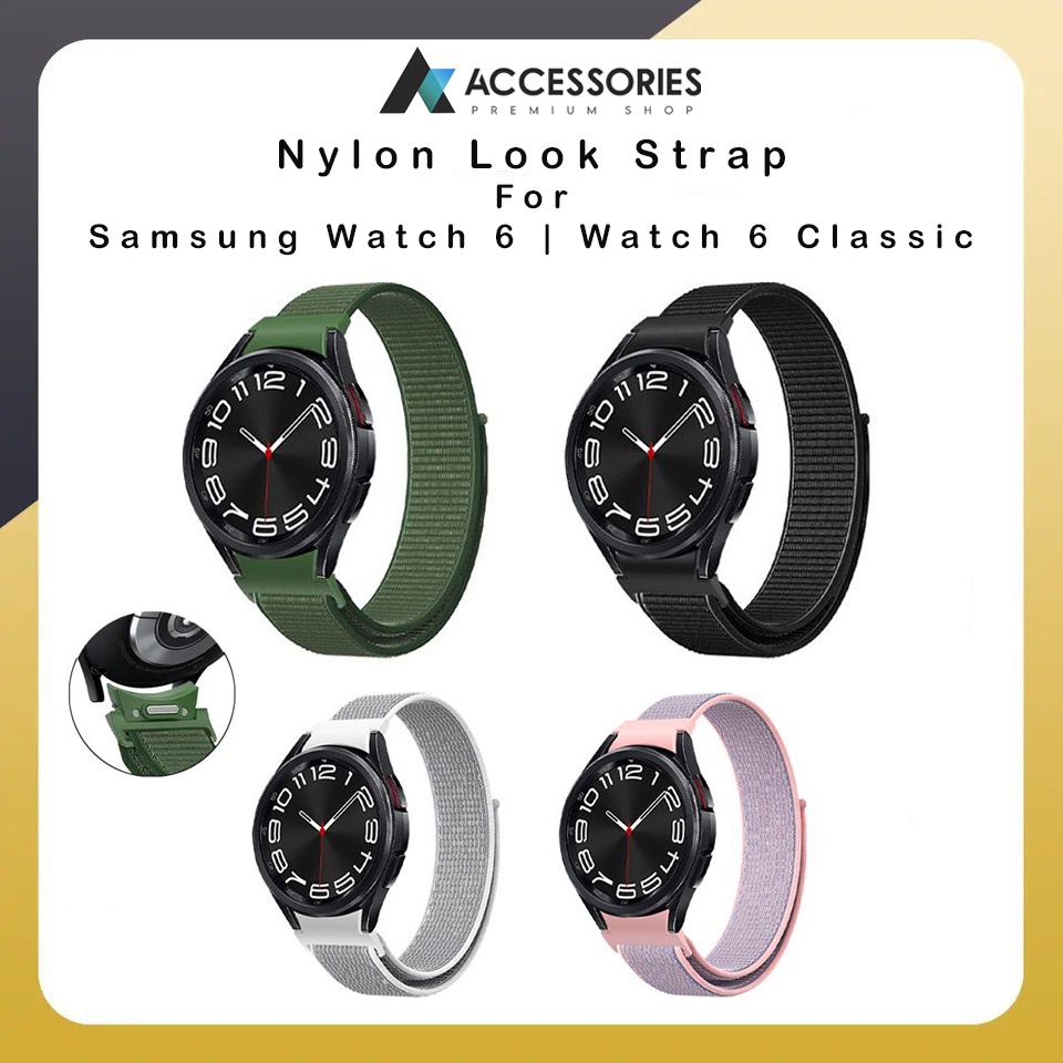 Nylon Look Strap Smart Watch Band Replaceable For Samsung Watch 6 ...