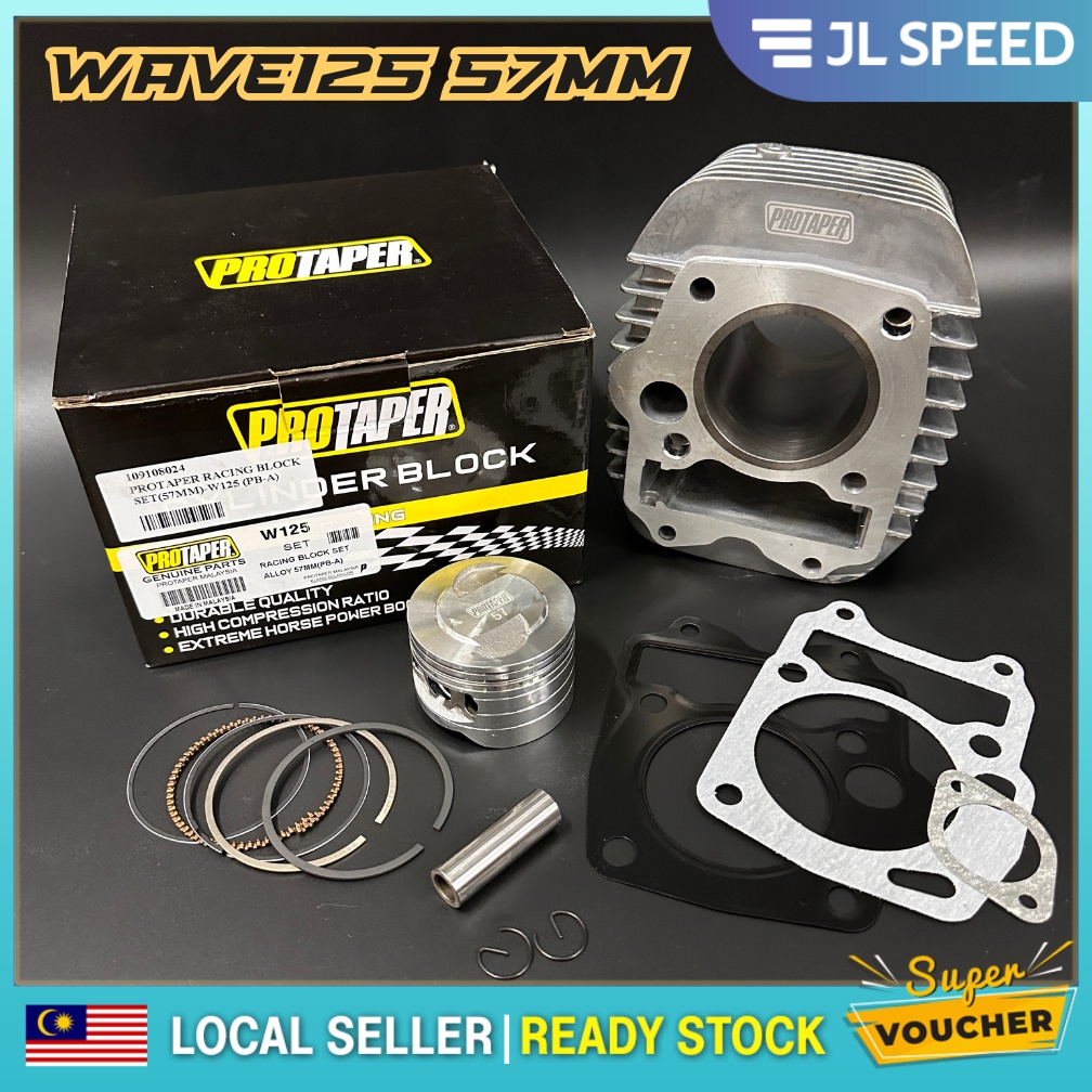 PROTAPER WAVE 125 RACING BLOCK KIT (57MM) CYLINDER BLOK ALOI ALLOY ...