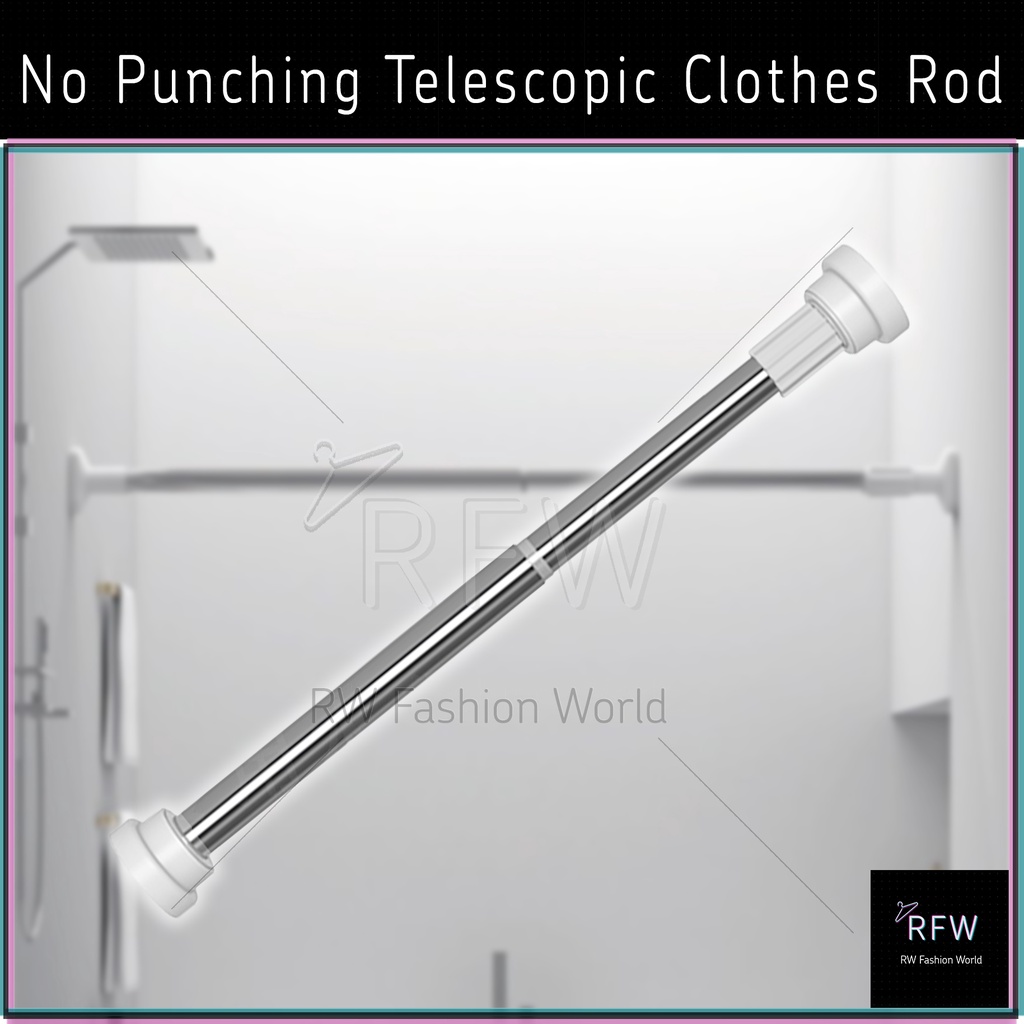 Free Punching Telescopic Clothes Rod / Batang Pakaian Boleh Laras ...