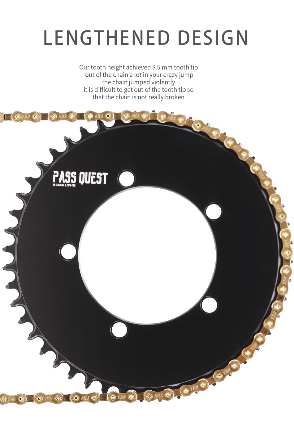 PASS QUEST 110BCD 5 bolt AERO Narrow Wide Chainring Road Bike Fold Bike ...