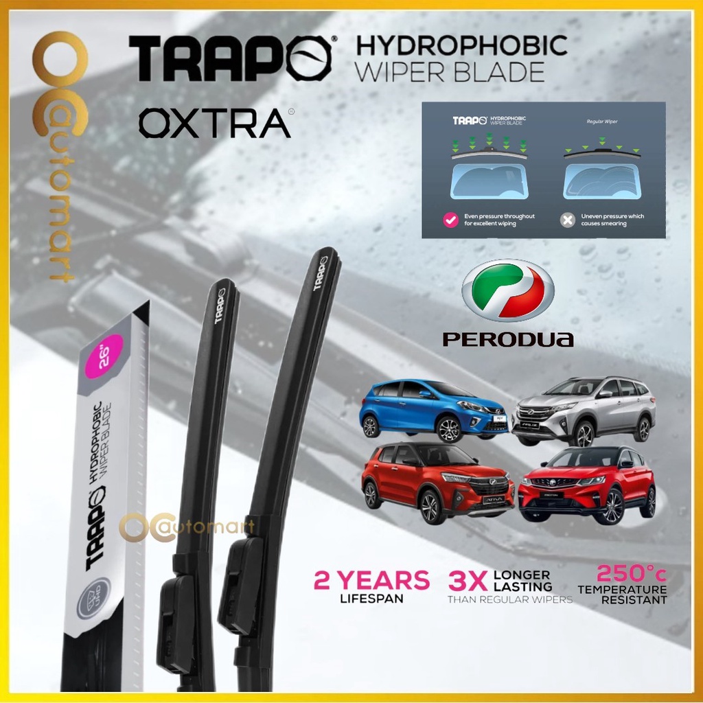 Trapo Hydrophobic Perodua Car Wiper Blades (1 Sets) Axia/ Kancil ...