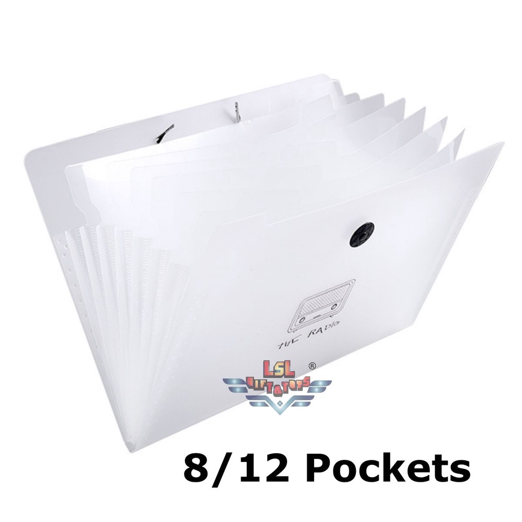 [R-640] LSL GIFTS 12 Pockets A4 Document Expanding File PP Folder Bear ...