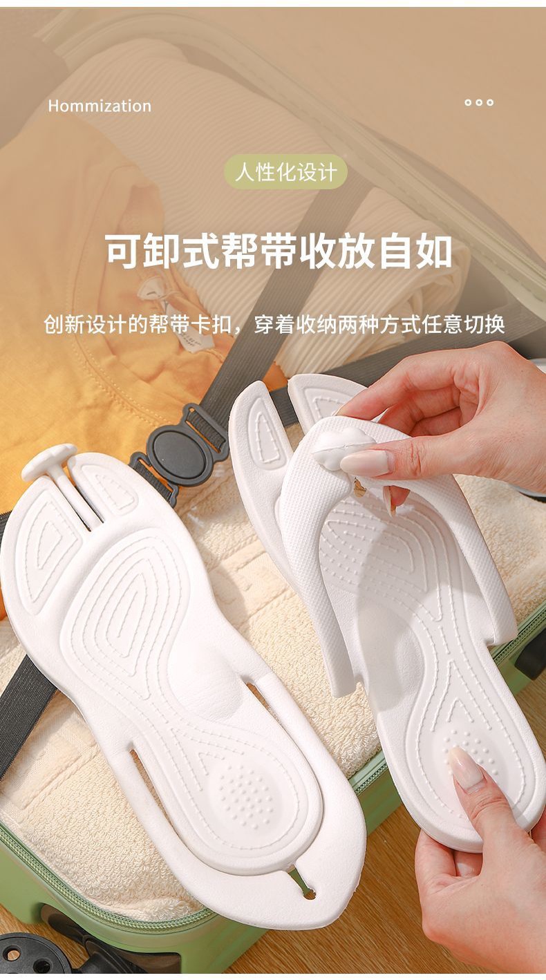[Travel Essential] Portable Flip-Flops Foldable Slippers EVA Sole ...