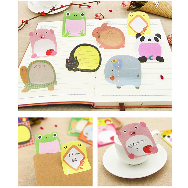 Cute Animal Sticky Note Paper Book Cartoon Portable Tearable Student ...
