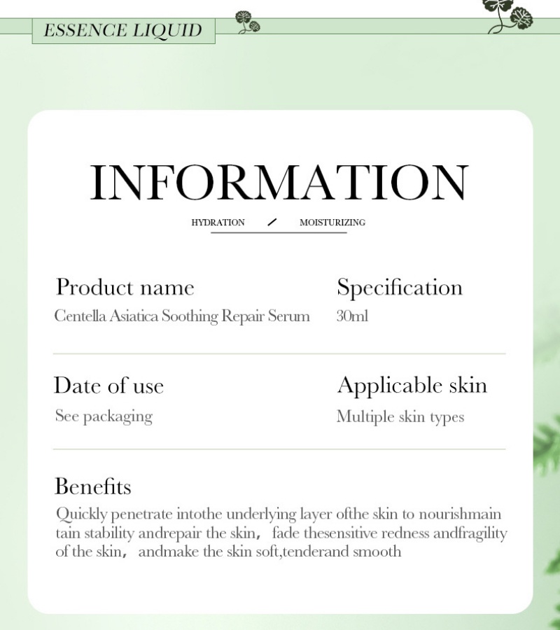 BIOAOUA Centella Asiatica Soothing Facial Serum with Moisturizing ...