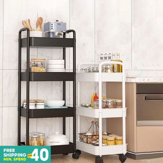 PATTERN Trolley Rack Storage 3 Tier Trolley Kitchen Rack With Wheel ...