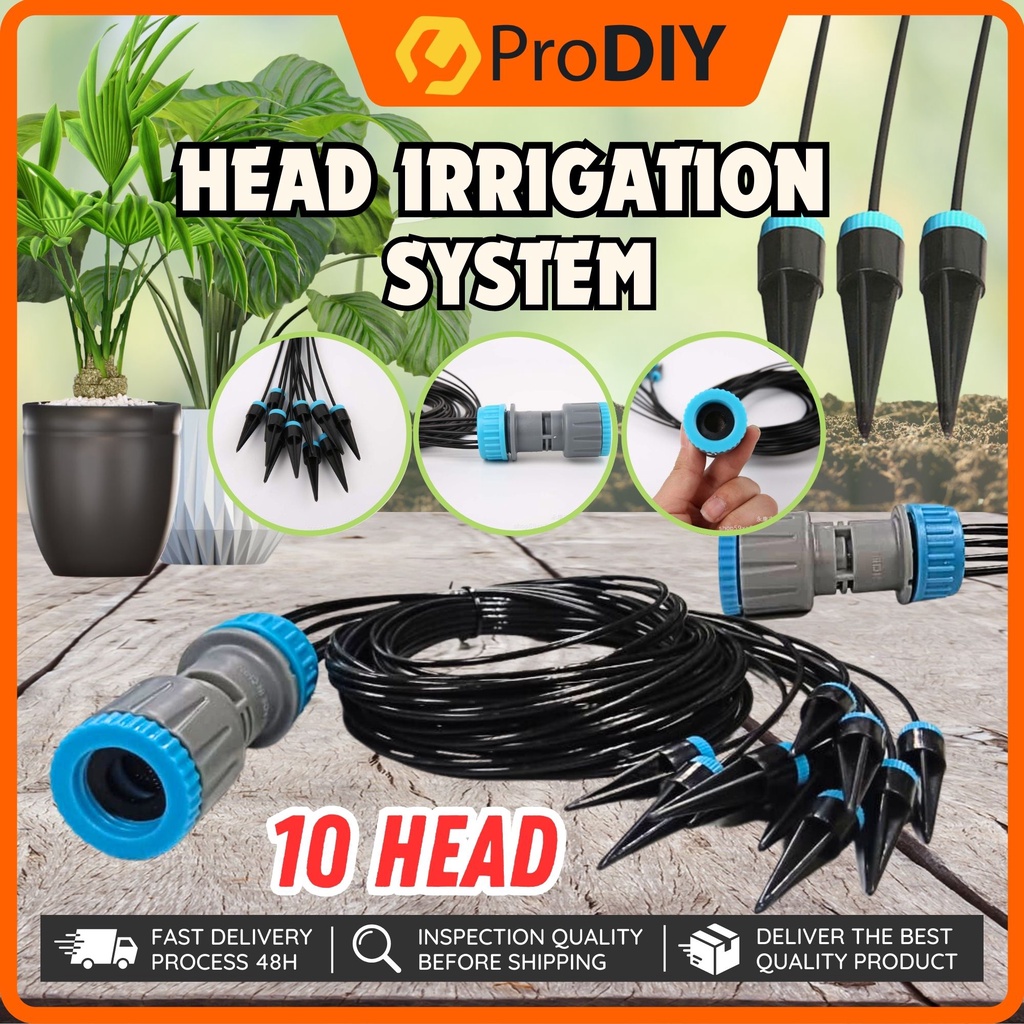 Irrigation System 10 Head Drip Irrigation Plant Flower Self Watering ...
