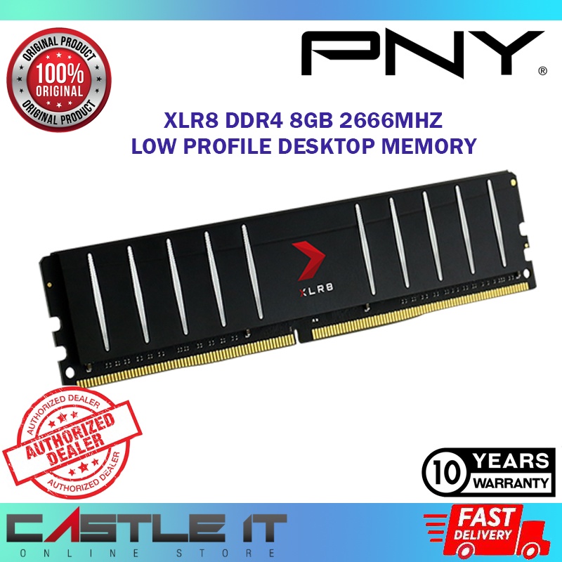 PNY XLR8 DDR4 8GB 2666MHZ 3200MHZ Heatsink Low Profile Gaming Desktop ...