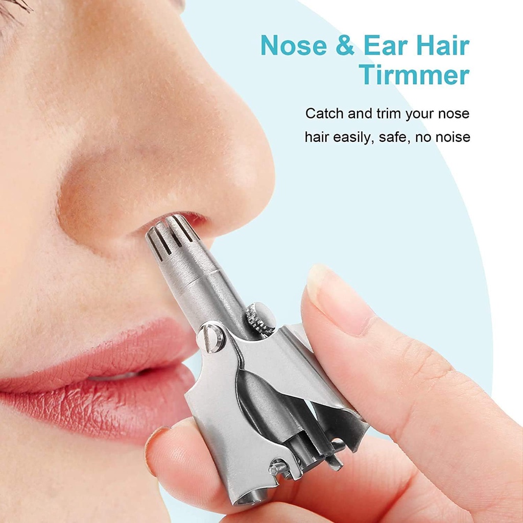 Stainless Steel Nose Hair Trimmer Tools Manual Painless Washable Ear ...