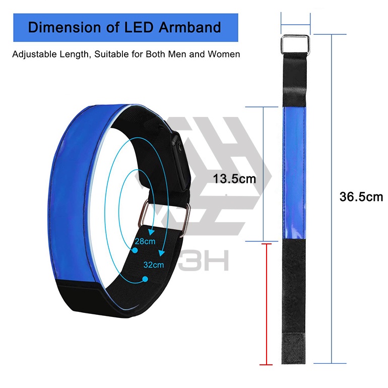 3H Running Light Armband With LED Night Jogging Cycling Safety Warning ...