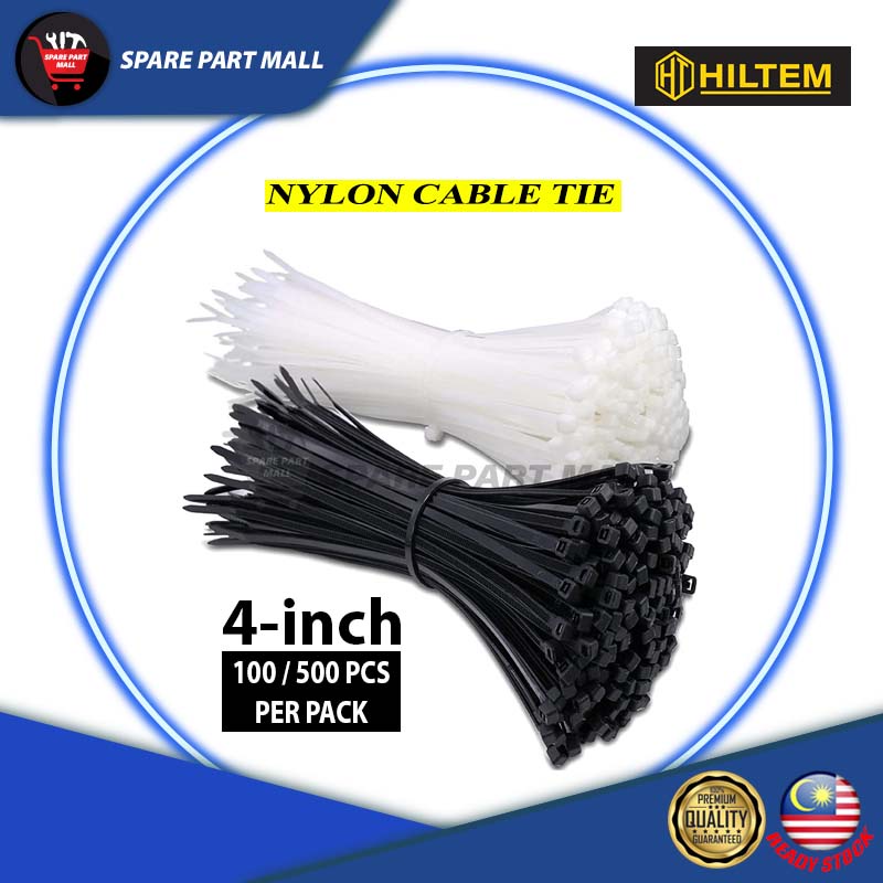 HILTEM NYLON CABLE TIE (4-INCH/ 100MM) / DURABLE SELF-LOCKING ZIP STRAP ...