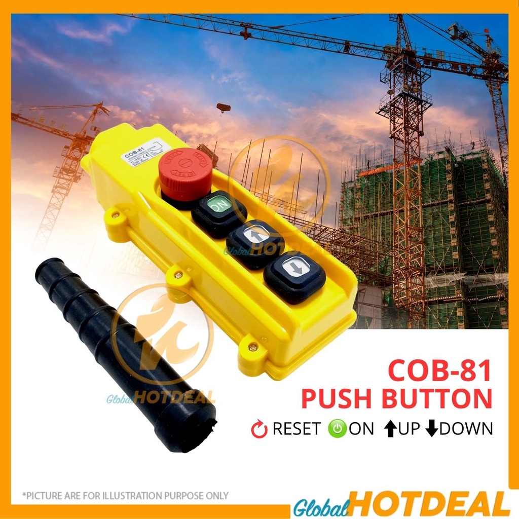COB-81 Waterproof Hoist Crane Push Button Switch Rainproof Crane ...