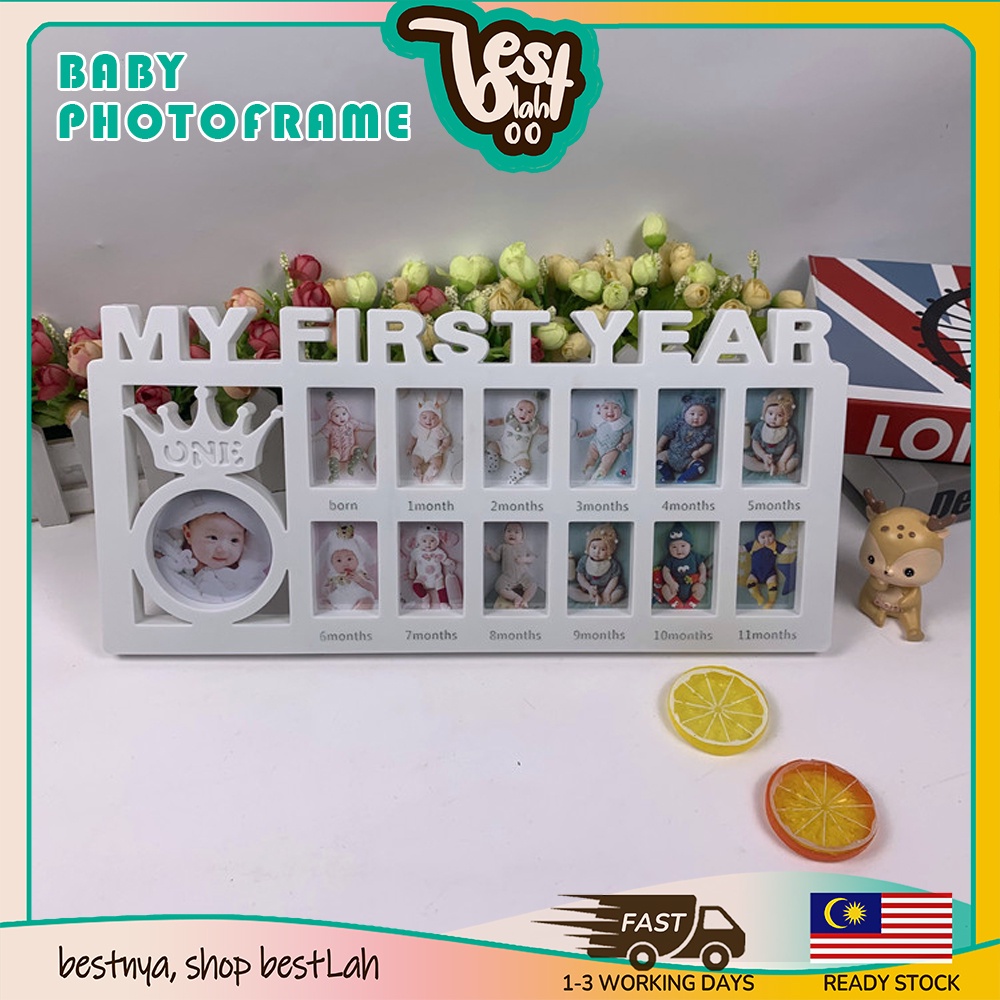 SIMPLYBEST 12 Months Baby Photo Frame First Year Personalized One ...