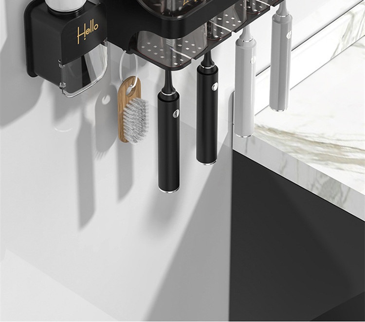 Toothbrush Holder 牙刷架 Toothbrush Rack, Punch-free Mouthwash Cup ...