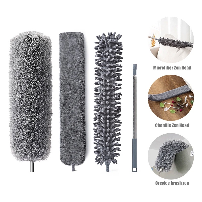 4 In 1 Microfiber Duster Set Extractable 280cm Extra Long Handle ...