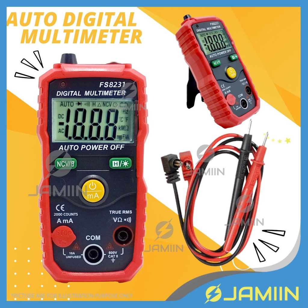 AUTO Digital Multimeter With LED Light Data Hold NCV Volt Tester ...