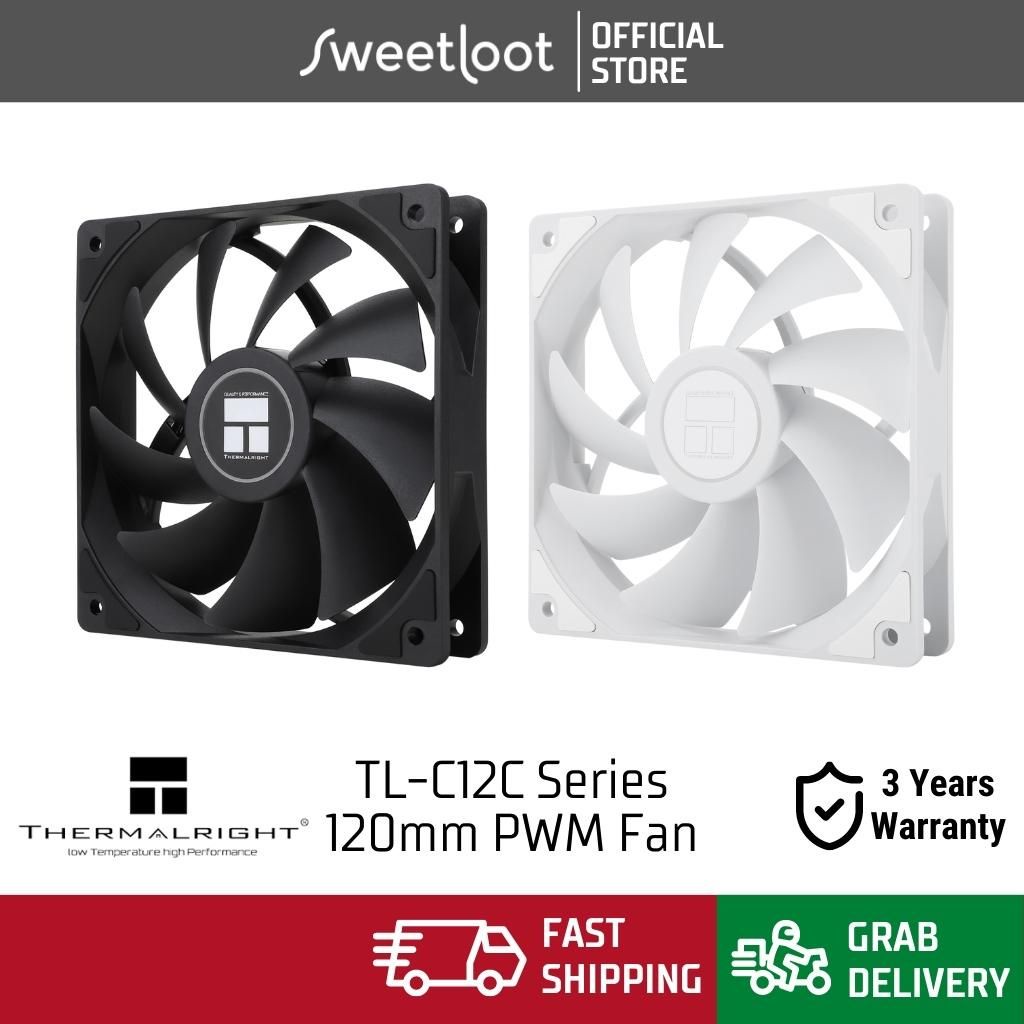 Thermalright TL-C12C All Black / TL-C12CW All White 120mm Non LED 4pin ...
