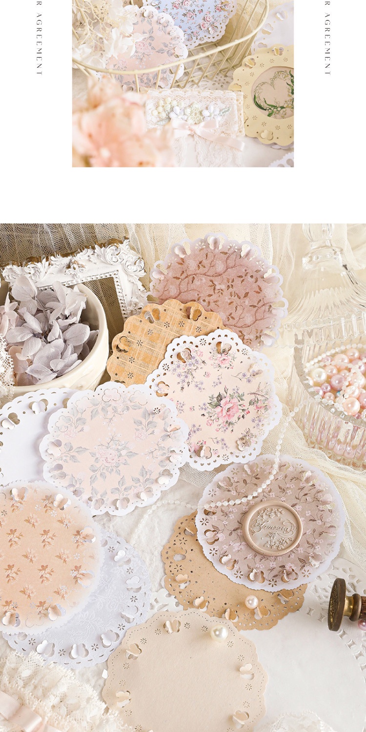 QOUZMO 10pcs/pack hollowed out lace paper collage papers[Butterfly Fifi ...