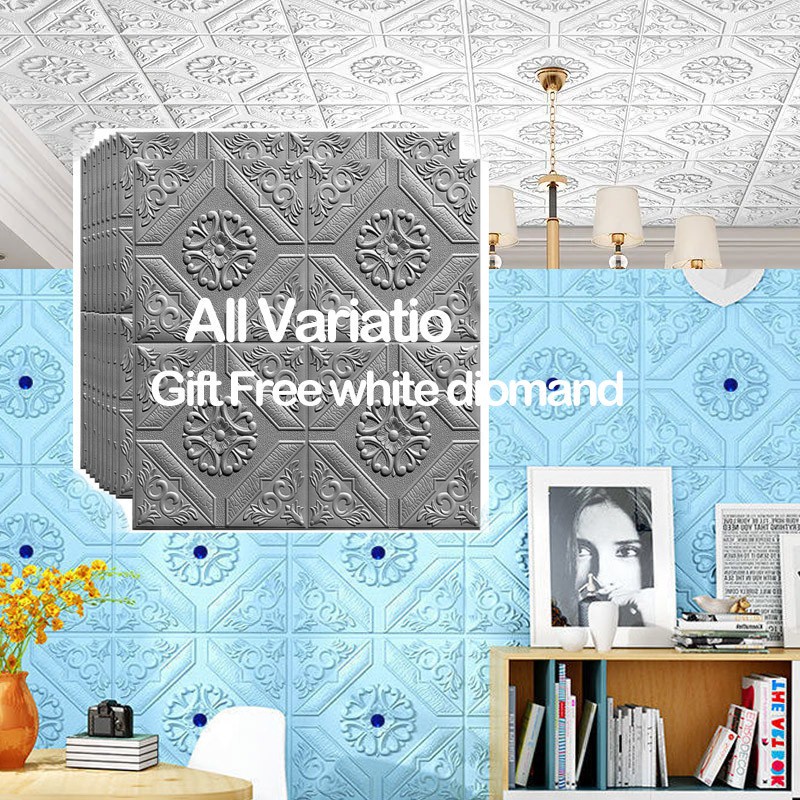 Ceiling Wall Paper Dinding Foam 3D Wall Paper Dinding Adhesive Wall ...