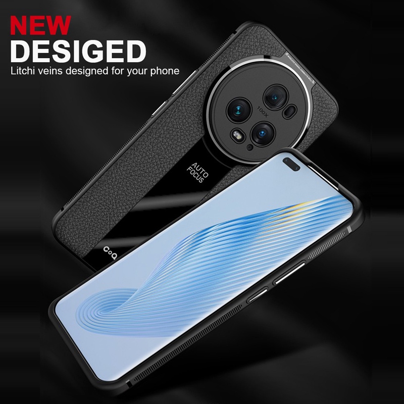 For Honor Magic 5 5 Pro Case ELVEV Shockproof Luxury Leather Silicone ...