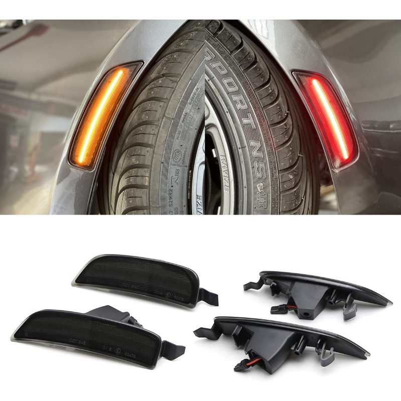 For 2016-2022 Mazda MX-5 Miata LED Front Rear Side Marker Light Smoked ...