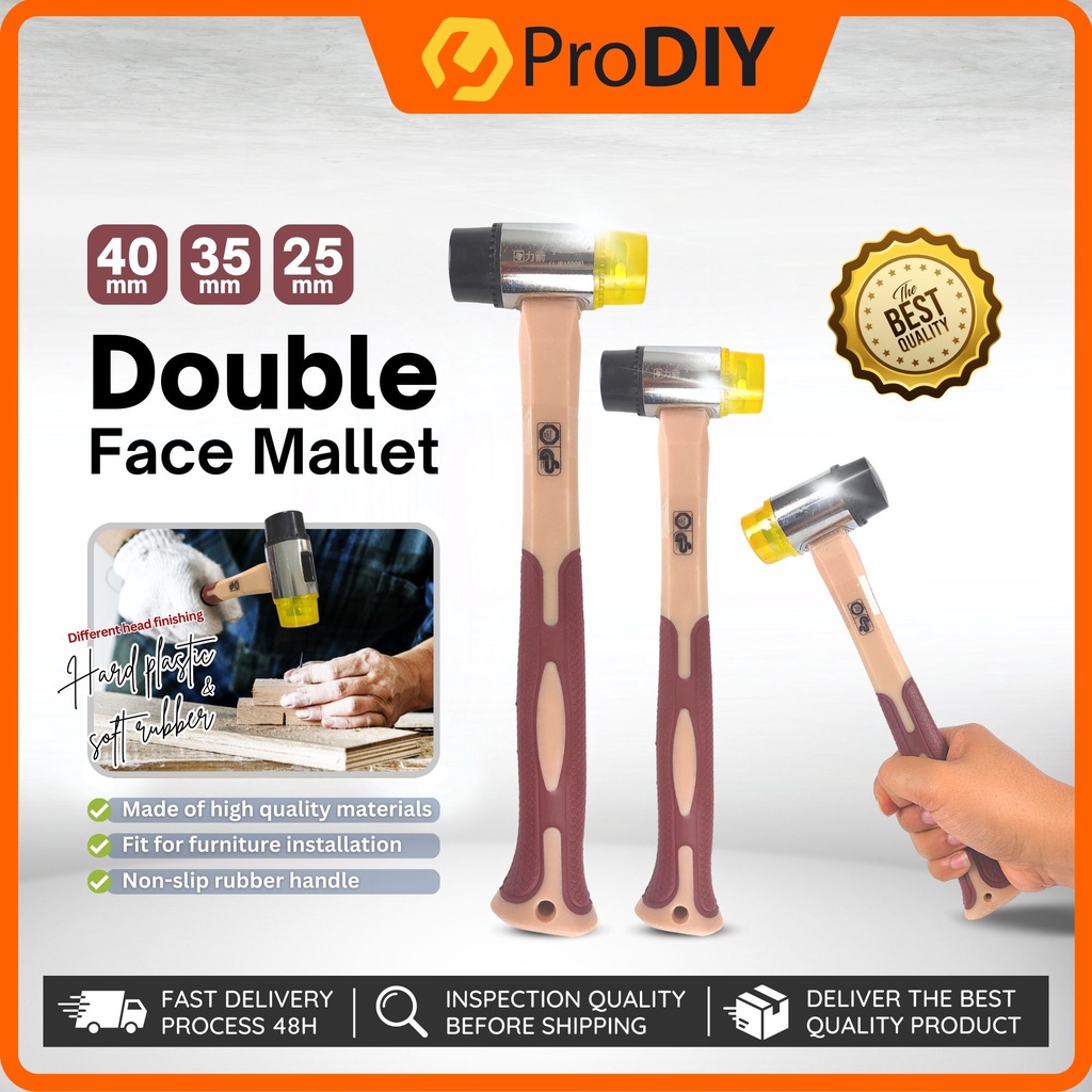 Double Face Mallet Rubber Mallet Hammer NonSlip Rubber Handle Tukul ...