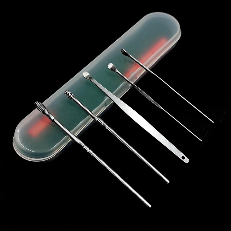 5 Pcs Ear Cleaning Set Portable Earpick Cleaning Kit Stainless Steel ...
