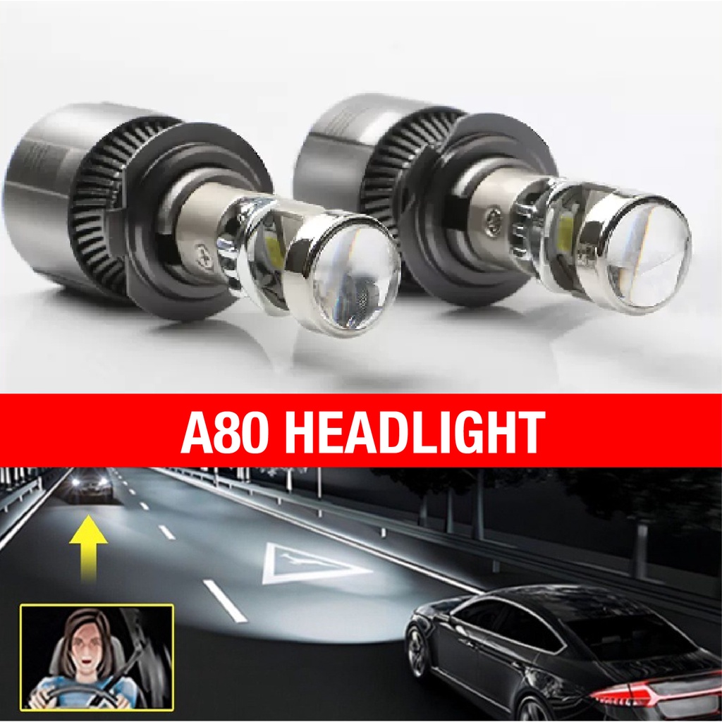 [Perodua/Proton] 2PCS Super Bright Car LED Headlight Projector Lens Hi Lo Beam Headlamp H4 H7 H8 ...