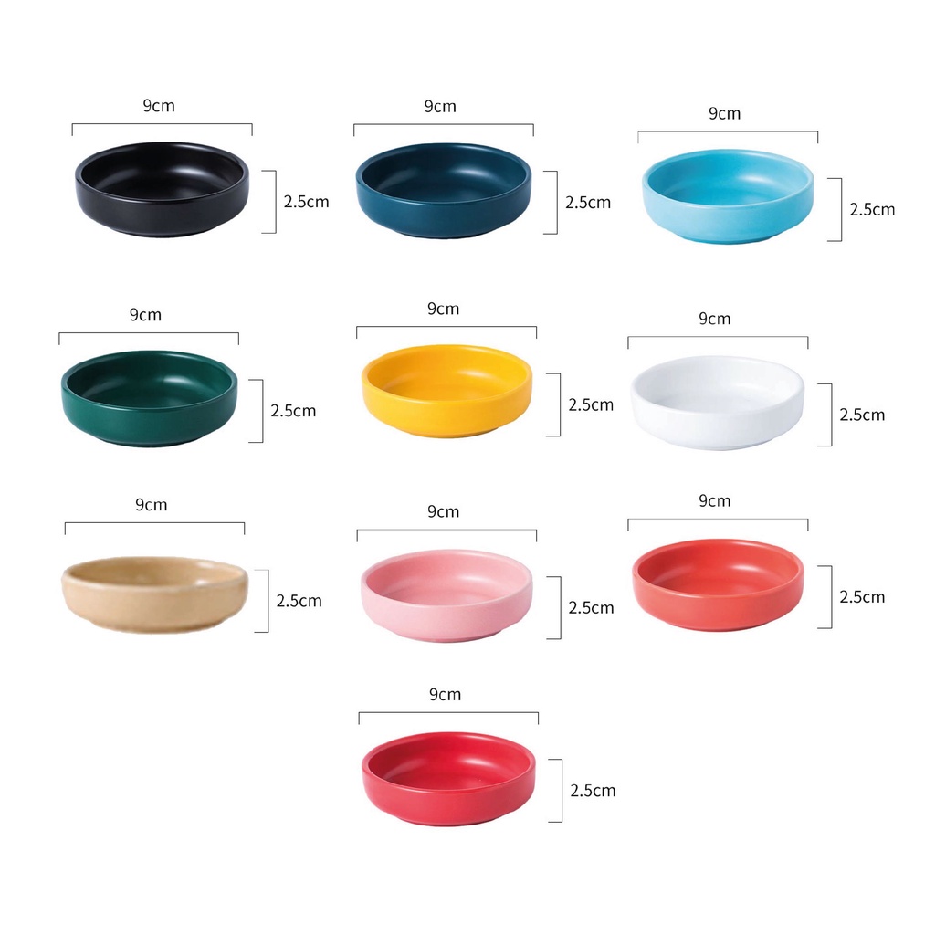 [DC] Round Mini Ceramic Dish Plate Korean Style 100ml Saucer Small Bowl ...