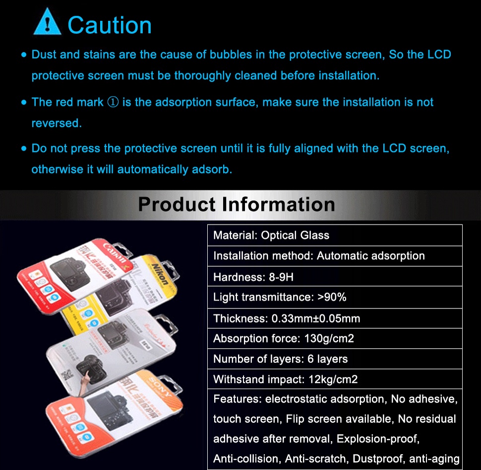 Tempered Glass Film Camera LCD Screen Protector Guard For Sony ZV1 ...