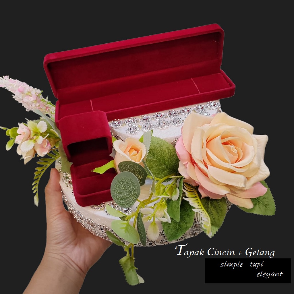 1 set Tapak Cincin + gelang Simple Hantaran Nikah Hantaran Tunang ...