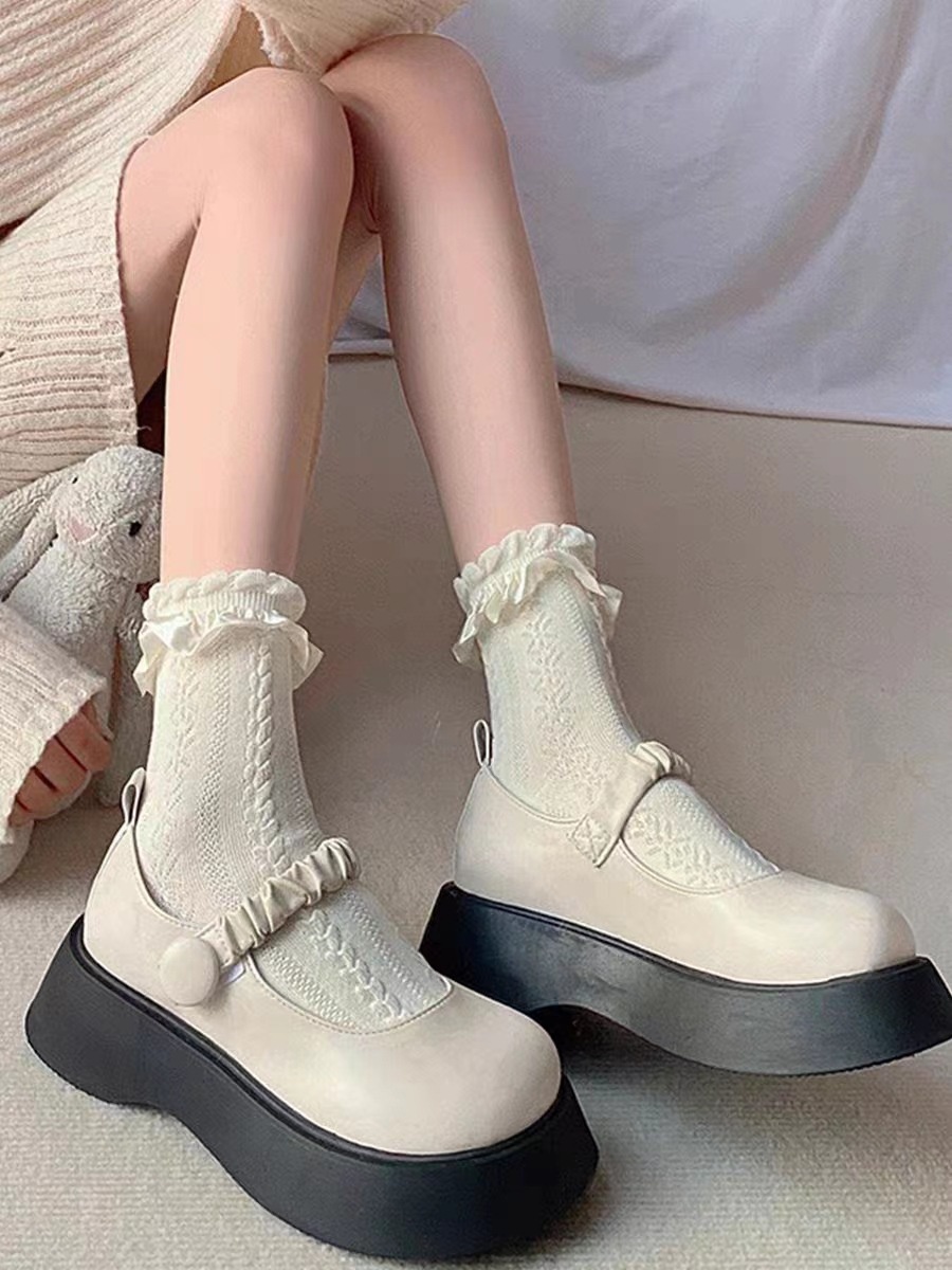 Lace Socks Women Summer White Lace Calf Socks Thin Princess Socks jk ...