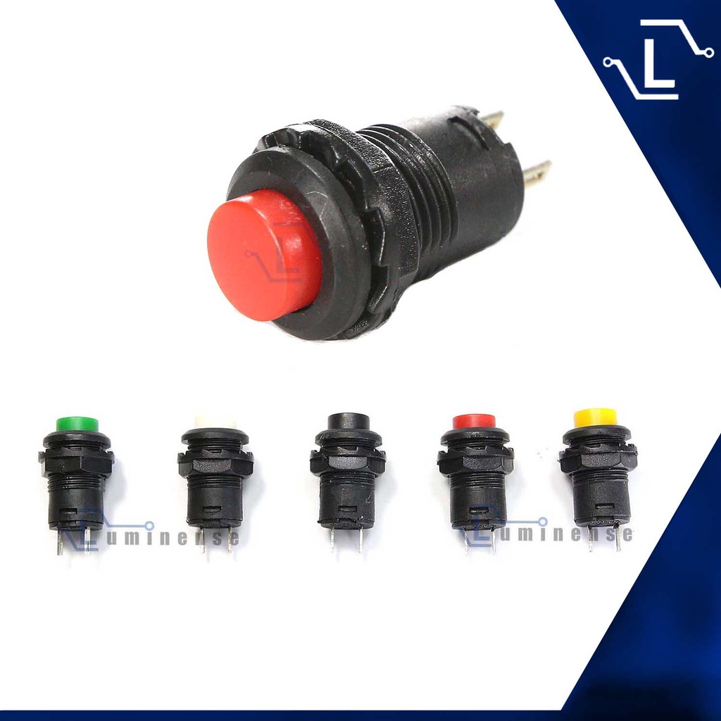 [Luminense] Mini Switch DS-227 DS-228 Round Push ON-OFF Button 2 Pins Momentary / Self Lock ...