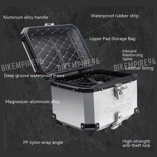 NottyBoy Heavy Duty Aluminum Top Box 45L 55L Premium Design Solid Steel ...