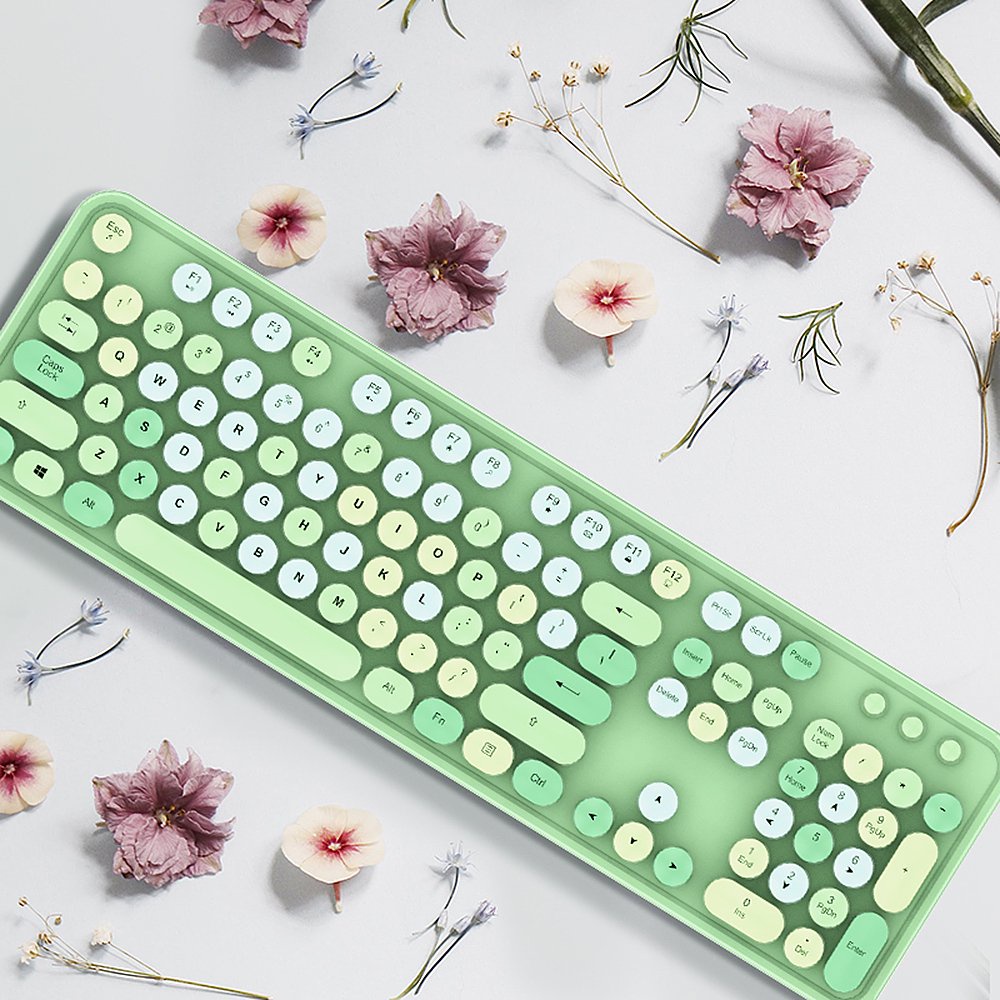 MOFII Sweet Mixed Colour Wireless Keyboard Set PC Laptop Office Gifts ...