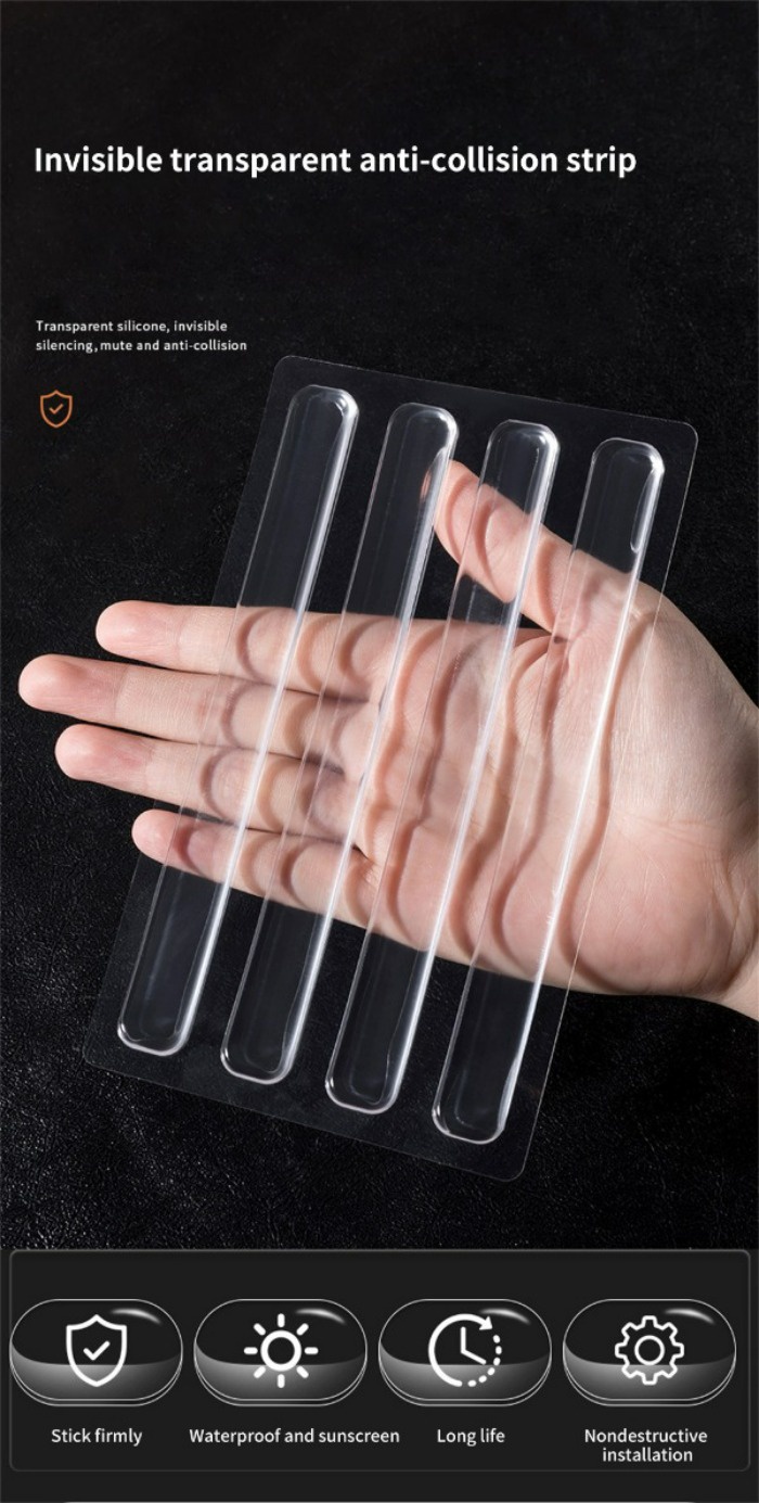 FEELING ️10pcs/sheet Silicone Anti-Collision Door Sticker, Door Bumper ...