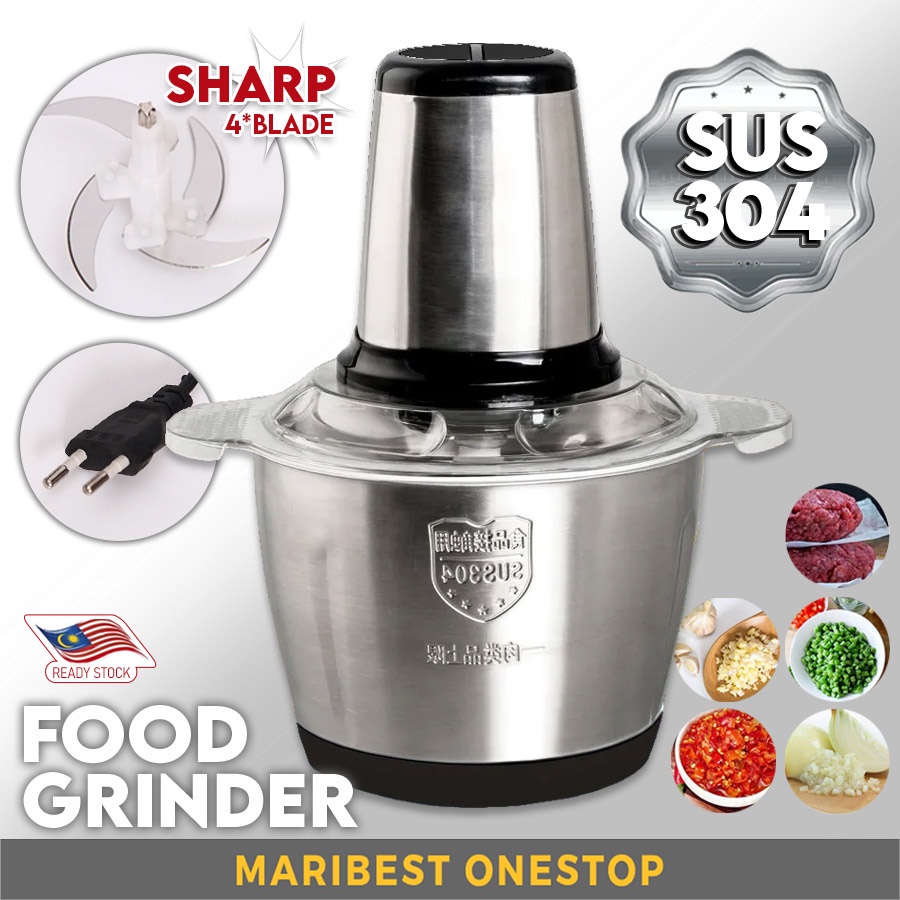 SUS 304 STAINLESS STEEL QL-801 MULTI FUNCTION ELECTRIC MEAT GRINDER MINCER CHOPPER SLICER ...