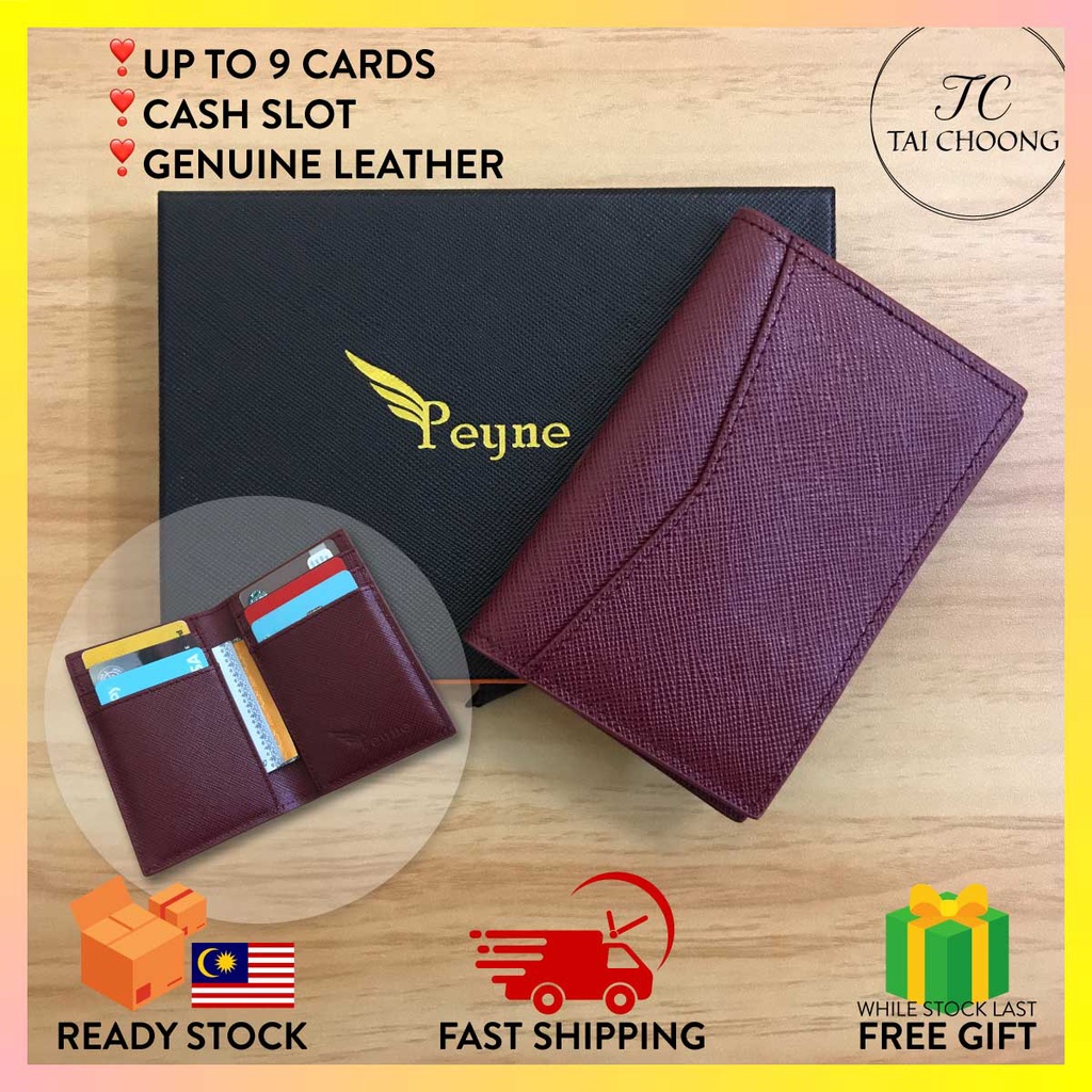 TC BW-027 Peyne Genuine Cowhide Saffiano Leather Grand Bifold Card Holder Wallet | Shopee Malaysia