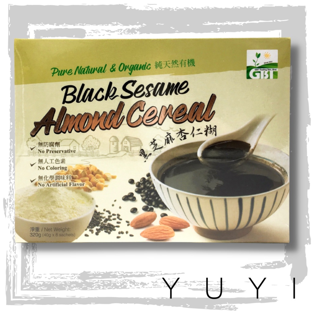 【GBT】Black Sesame Almond Cereal 黑芝麻杏仁糊 - 40g x 8 sachets | Shopee Malaysia