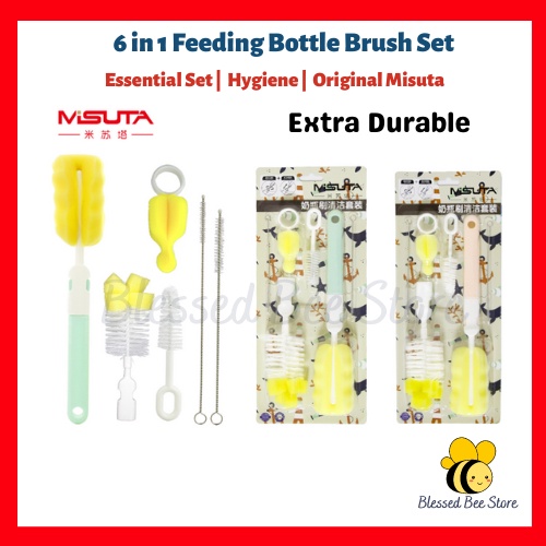 Misuta 6 in 1 Premium Baby Bottle Brush Milk Bottle Cleaning Brush ...