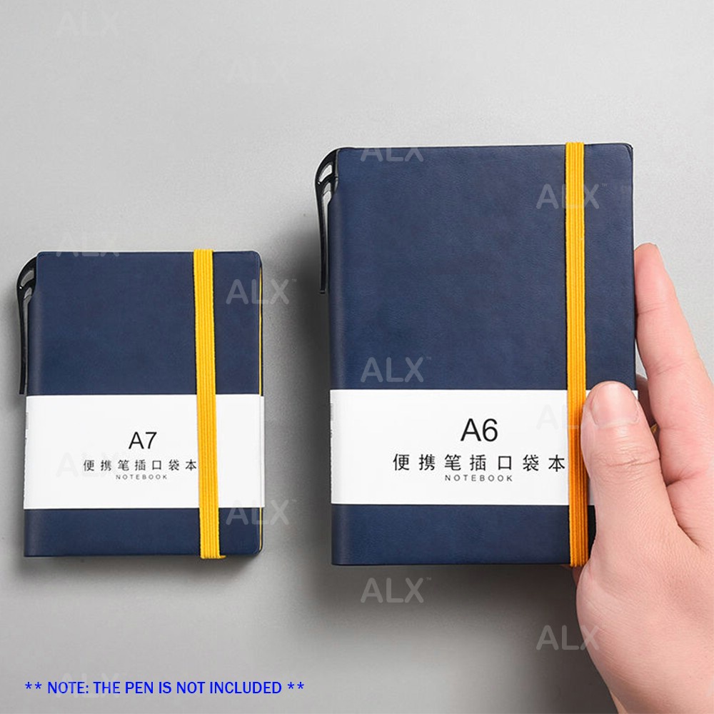 ALX Leather Cover A6 A7 Pocket Size Notebook Student Planner Book Diary ...