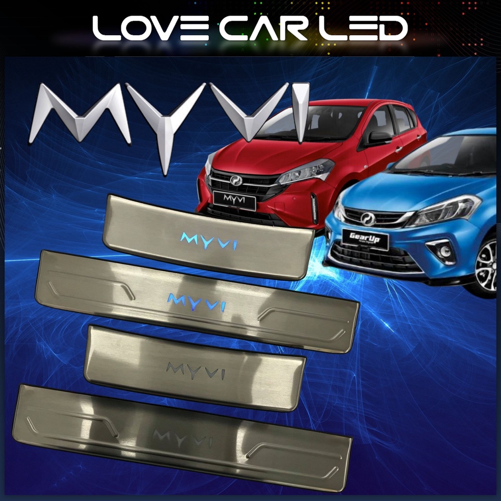 Perodua Myvi 2017-2023 Side Steel Plate/Door Side Step With Led Blue ...