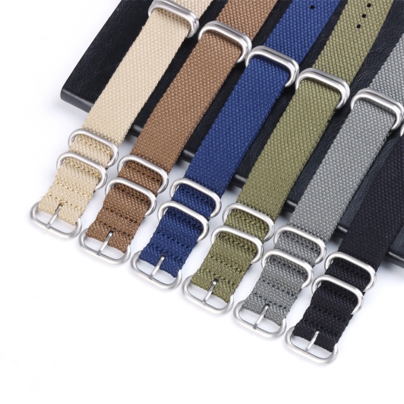Soft Nylon Watch Strap Canvas Flax Fabric Woven Watch Band 20mm 22mm ...