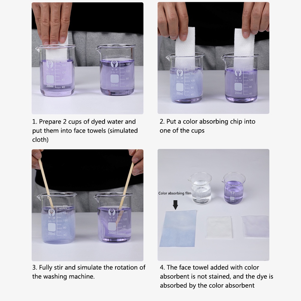 IDECO 50pcs Washing Machine Use Antidye Color Film Dyeing Cloth ...