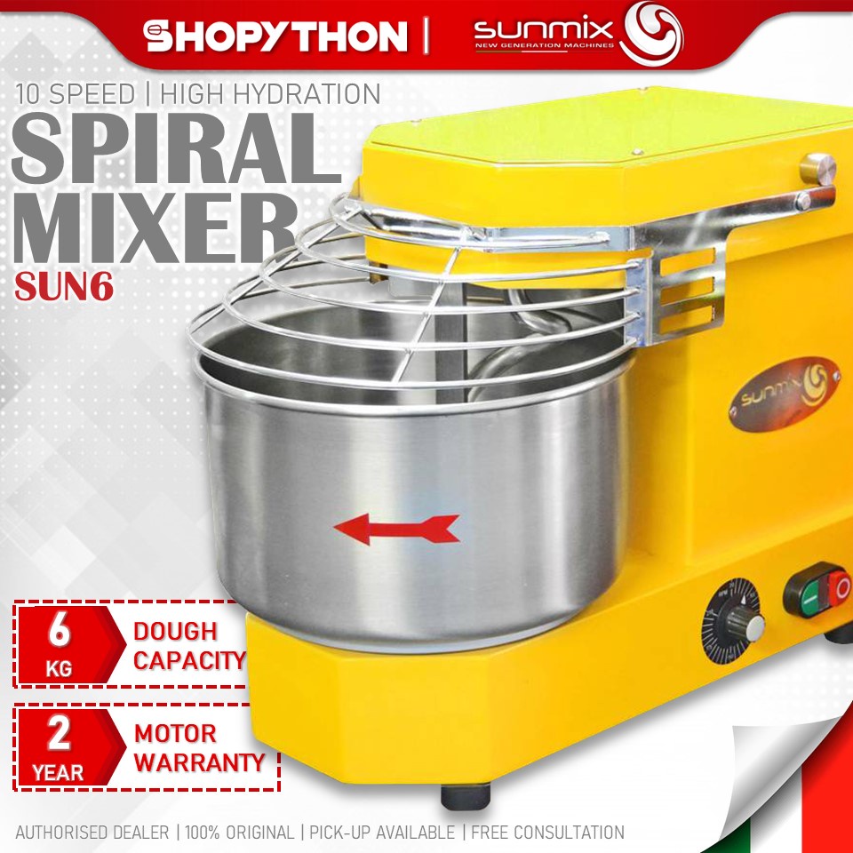 SUNMIX Small Line Spiral Mixer SUN6 - Yellow (8.0L/370w) with Timer LED ...