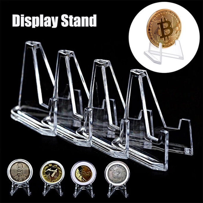Transparent Acrylic Plastic Display Stand Medal Commemorative Coins ...