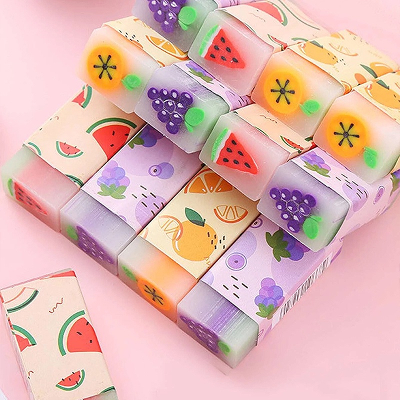 Cute Rectangle Fruit Eraser Sketching Drawing Document Note Erase Tools ...