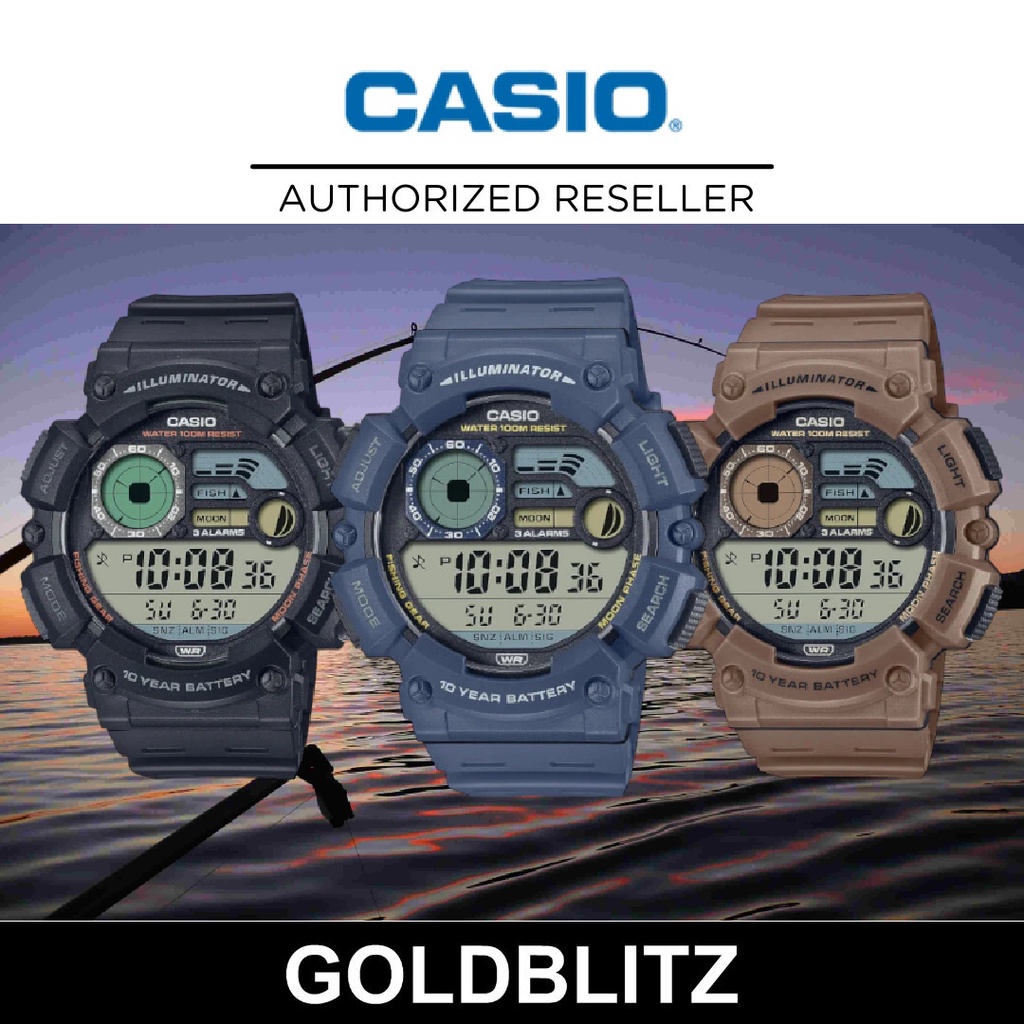 Casio WS-1500H Fishing Moon Phase WS-1500H-1A WS-1500H-2A WS-1500H-5A ...
