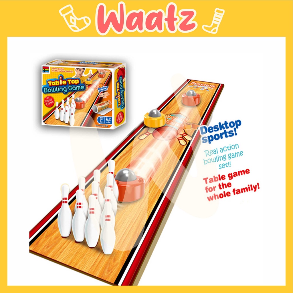 (TOY31) Wooden Mini Desktop Bowling Game Toy Set Fun Indoor Table Game ...