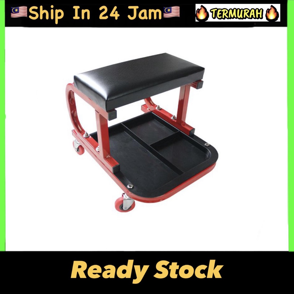 Rolling Creeper Seat Garage Workshop Seat Padded Mechanic Stool with ...